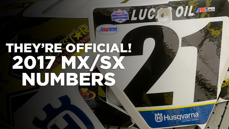 2017 AMA Motocross/Supercross National Rider Numbers - Motocross ...