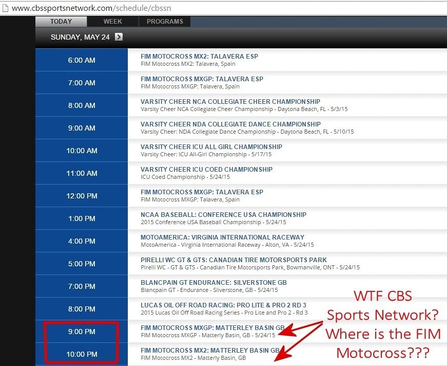 2nd time this season CBSSN:( - Moto-Related - Motocross Forums ...