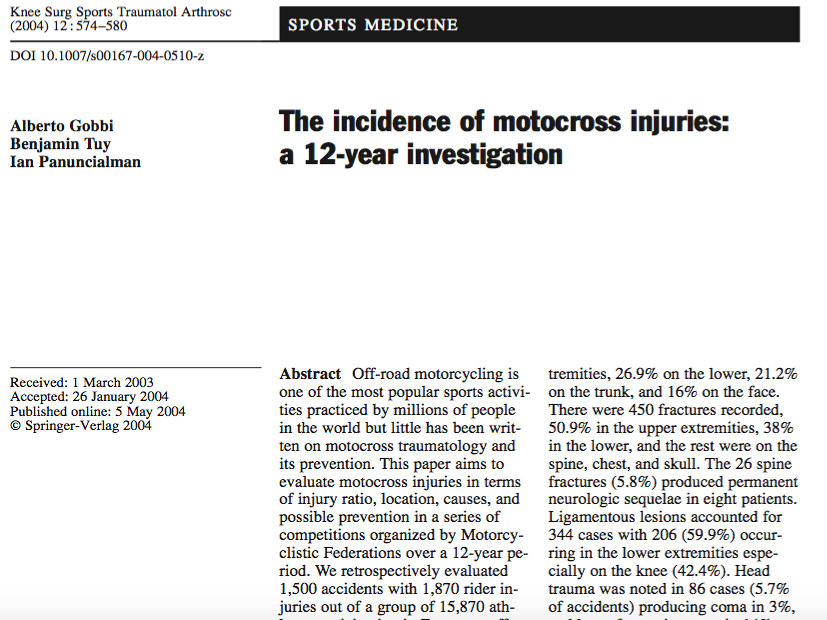 Most common mx injury - Moto-Related - Motocross Forums / Message ...