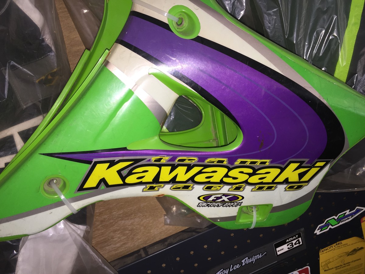Team Kawasaki Jeff emig factory effex 94-98 kx125 kx250 used shrouds ...