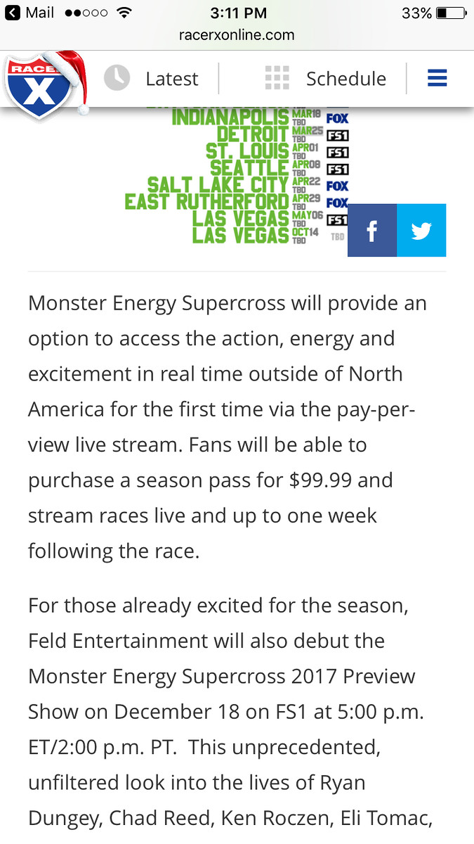 AMA Supercross 2017 Livestream Season Pass - Moto-Related - Motocross ...