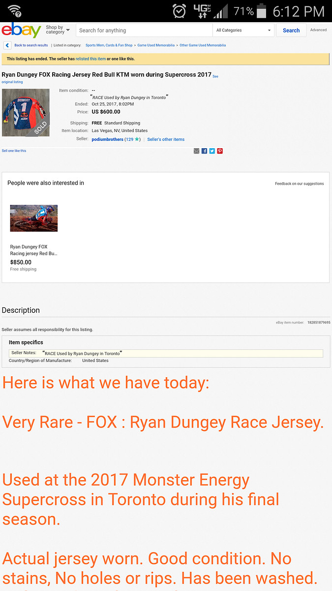 Ken Roczen Honda Jersey Signed - For Sale/Bazaar - Motocross Forums ...