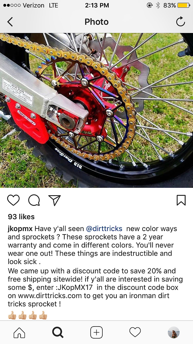 Dirt tricks sprocket - Moto-Related - Motocross Forums / Message Boards ...