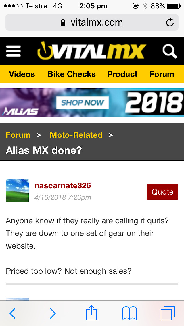 Alias MX done? - Moto-Related - Motocross Forums / Message Boards - Vital MX