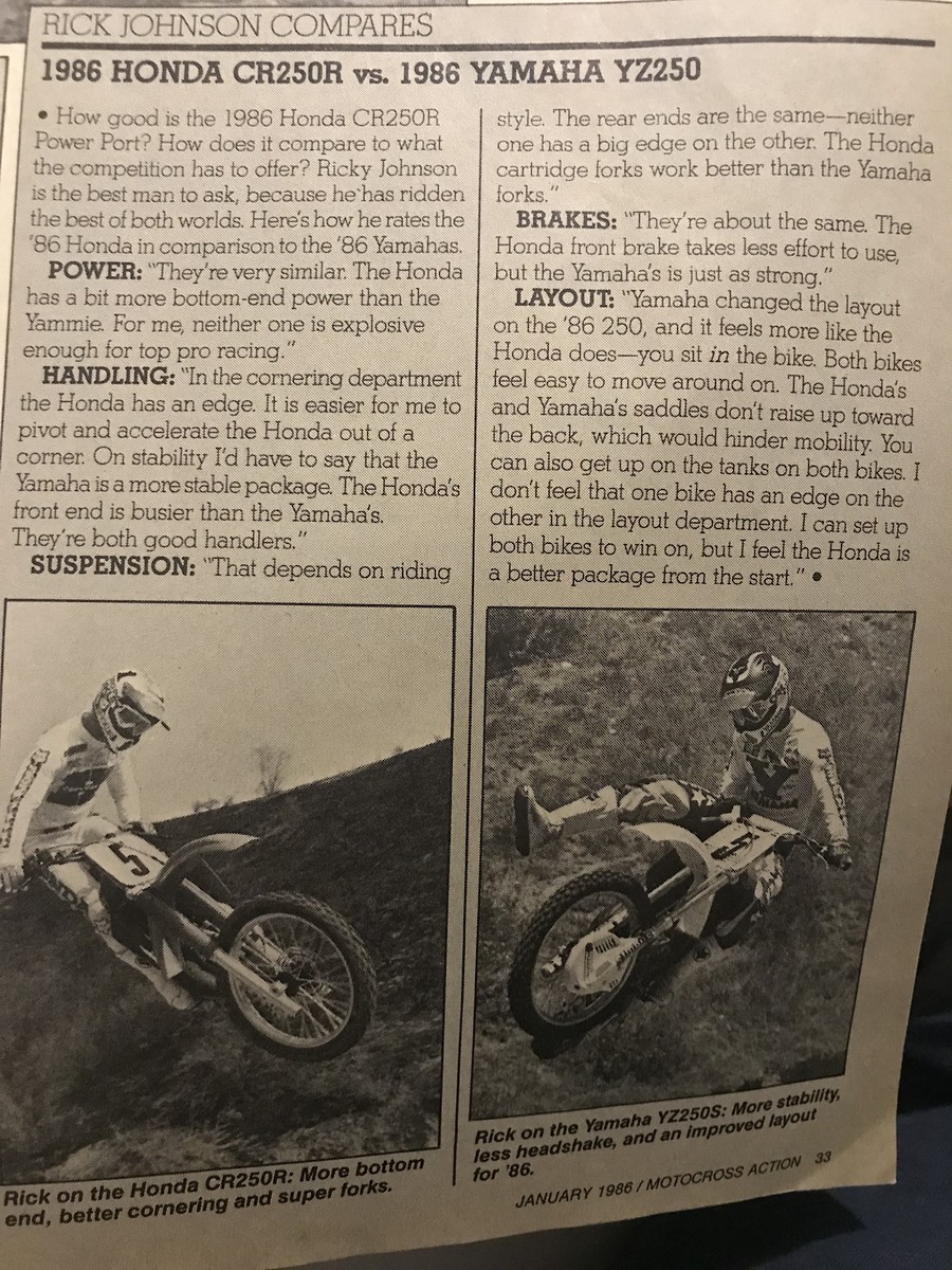 Would you trade at 1986 CR125 for a 1986 YZ250? - Old School Moto - Motocross Forums / Message ...