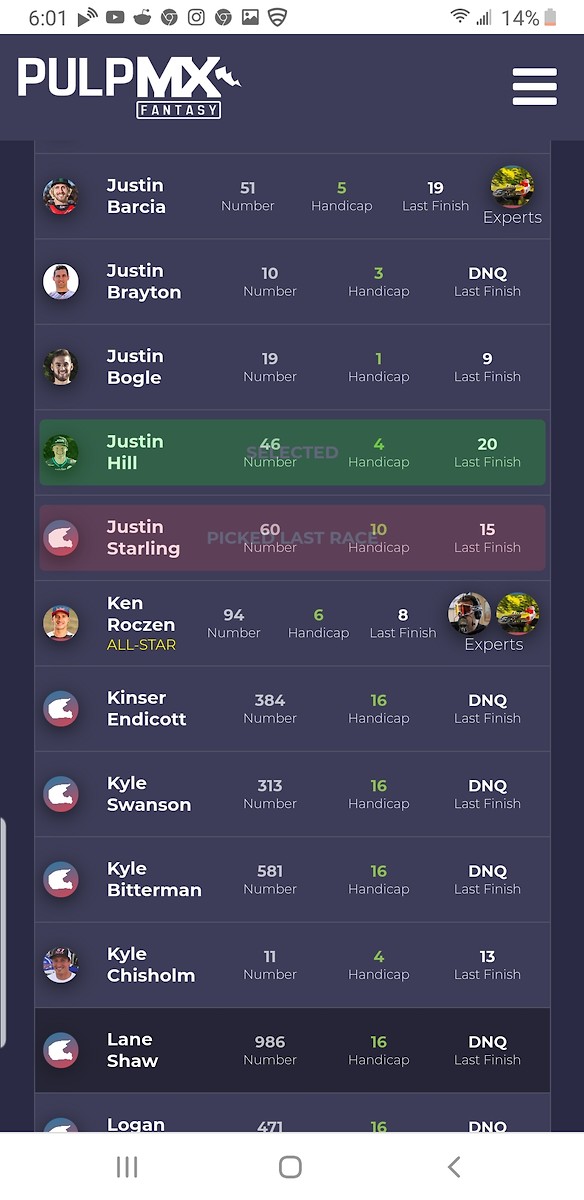 Who Should I pick for Pulpmx Fantasy? - Moto-Related - Motocross Forums ...