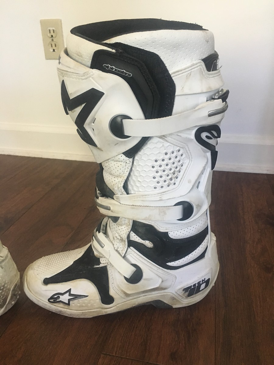 White Alpinestars Tech 10's Size 10 - For Sale/Bazaar - Motocross ...