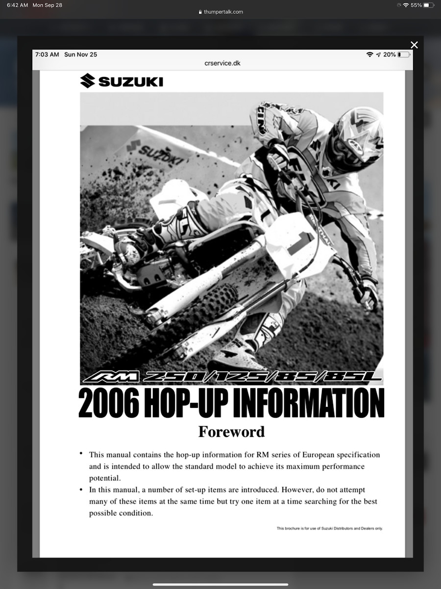 2006 RM250 “Stock” mod build FINISHED - updated 12-2020 - Bike Builds ...