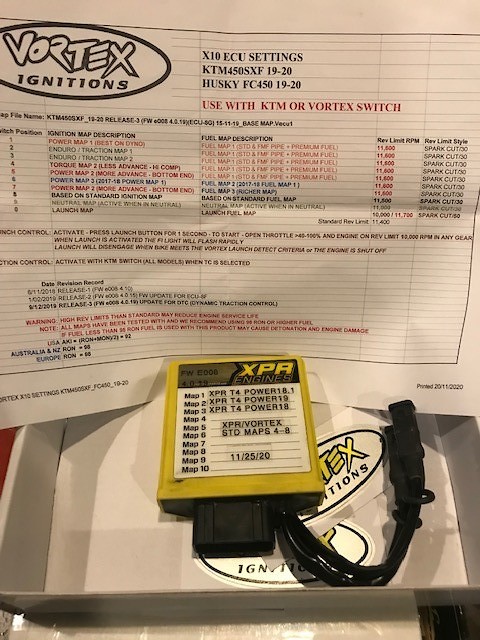 Vortex KTM Husky GasGas 450 ECU mapped by XPR - For Sale/Bazaar ...