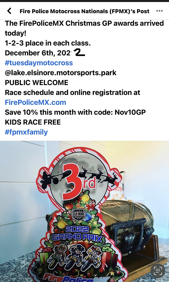 (Fire/Police MX) Grand Prix (Lake Elsinore) - Moto-Related - Motocross ...