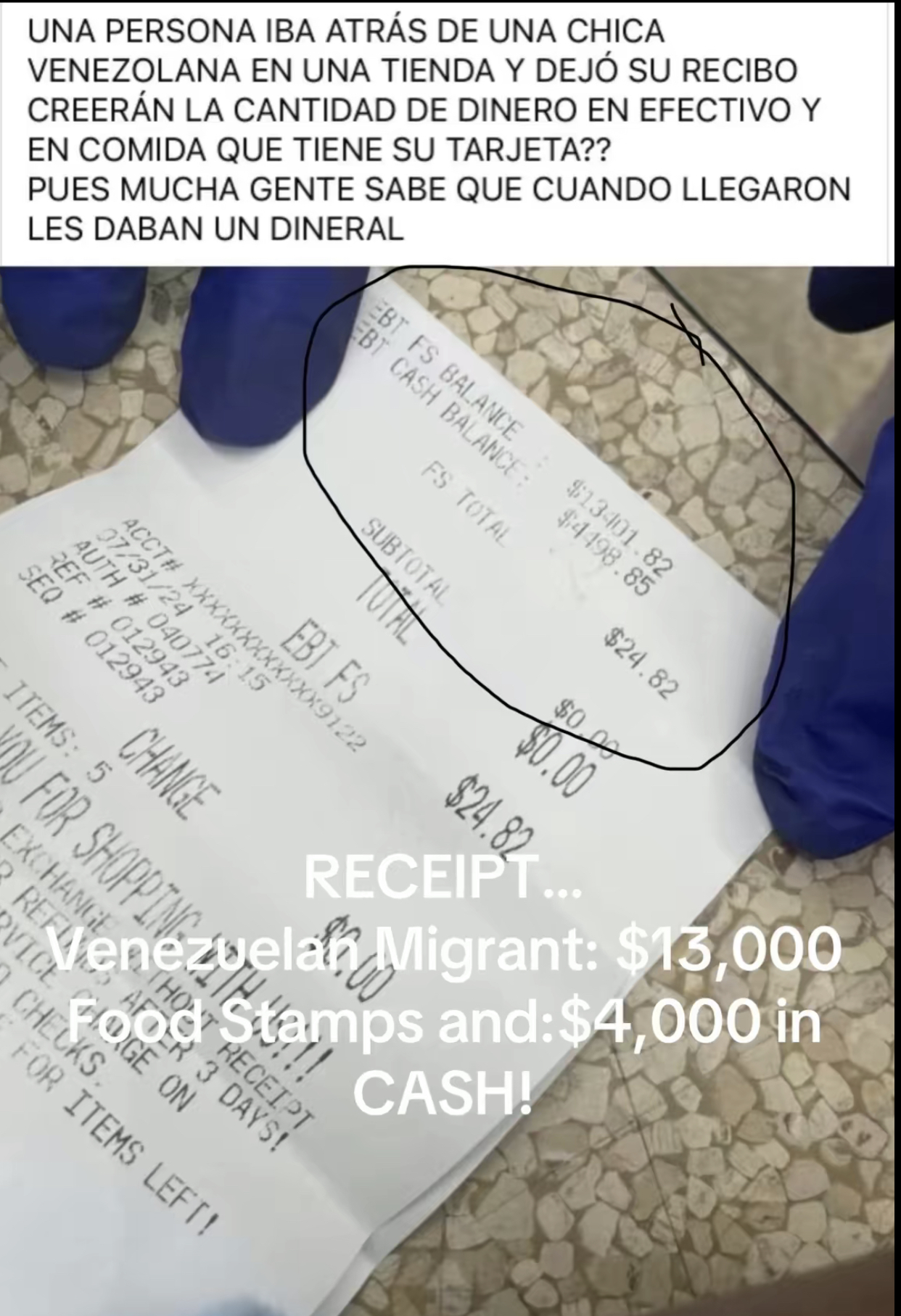 EBT, Cash Assistance Receipt circulating the Internet - Non-Moto ...