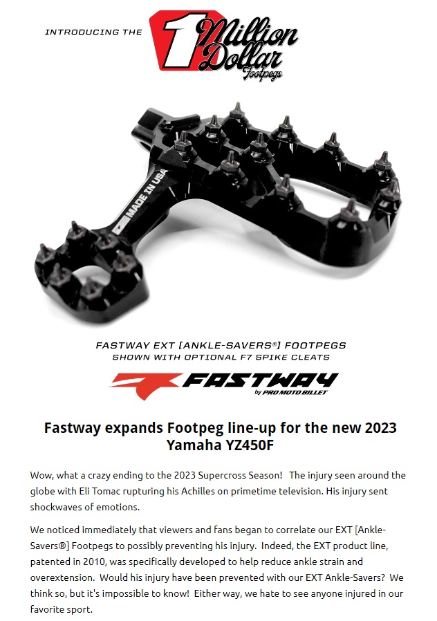 Fastway 1 Million Dollar Footpeg ad - Moto-Related - Motocross Forums / Message Boards - Vital MX
