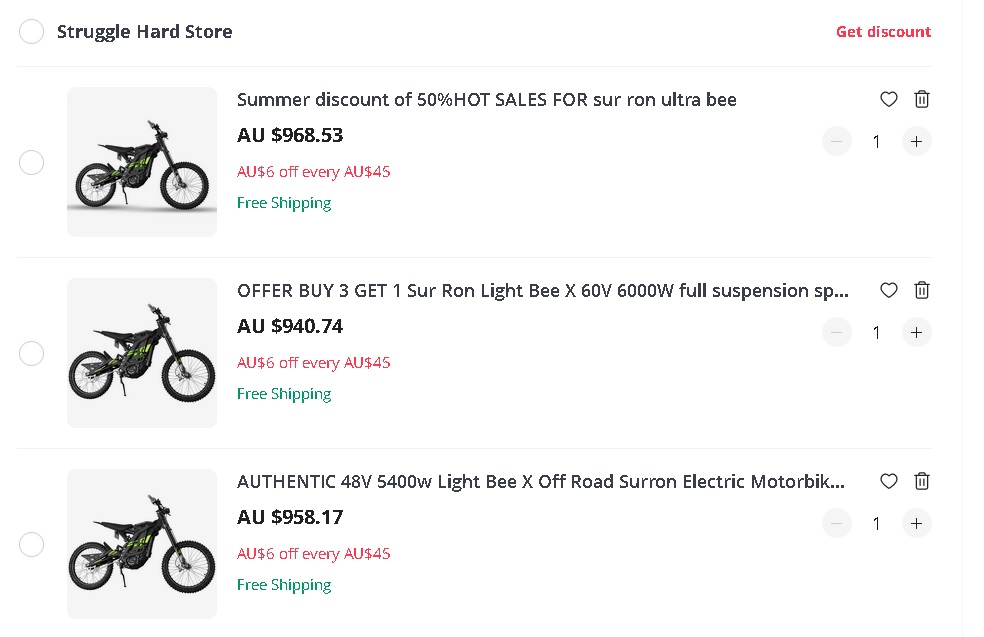 Are these Surrons to cheap to be real - Electric Bikes - Motocross ...