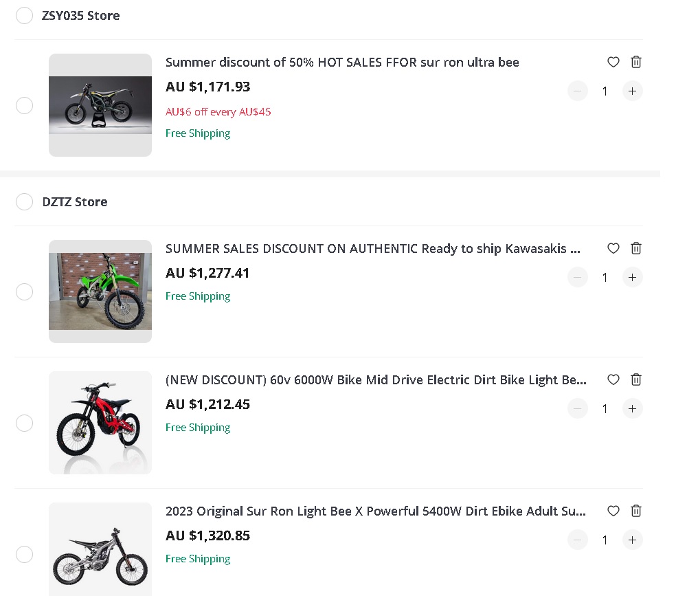 Are these Surrons to cheap to be real - Electric Bikes - Motocross ...