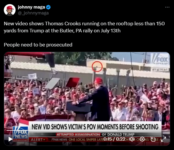 New video shows Thomas Crooks running on the rooftop less than 150 ...