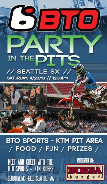BTO Sports Party in the Pits – Seattle SX - Motocross Press Releases ...