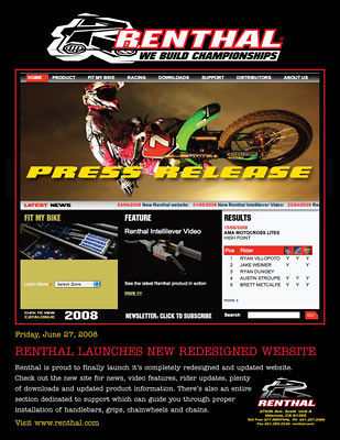 Renthal Launches New Redesigned Website - Motocross Press Releases ...
