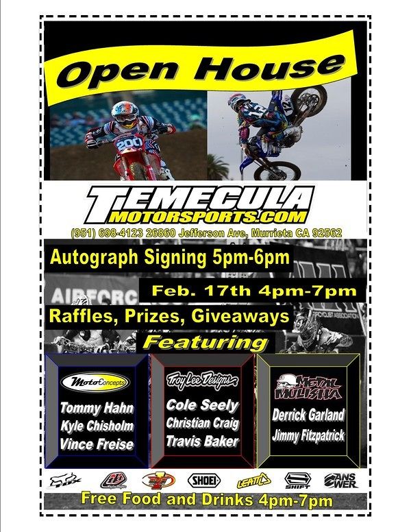 Temecula Motorsports Autograph Signing‏ - Feb. 17th - Motocross Press ...