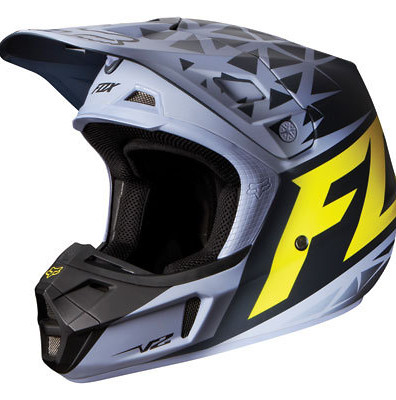 Fox Racing V2 Given Helmet 2014 Grey/Yellow - Reviews, Comparisons ...