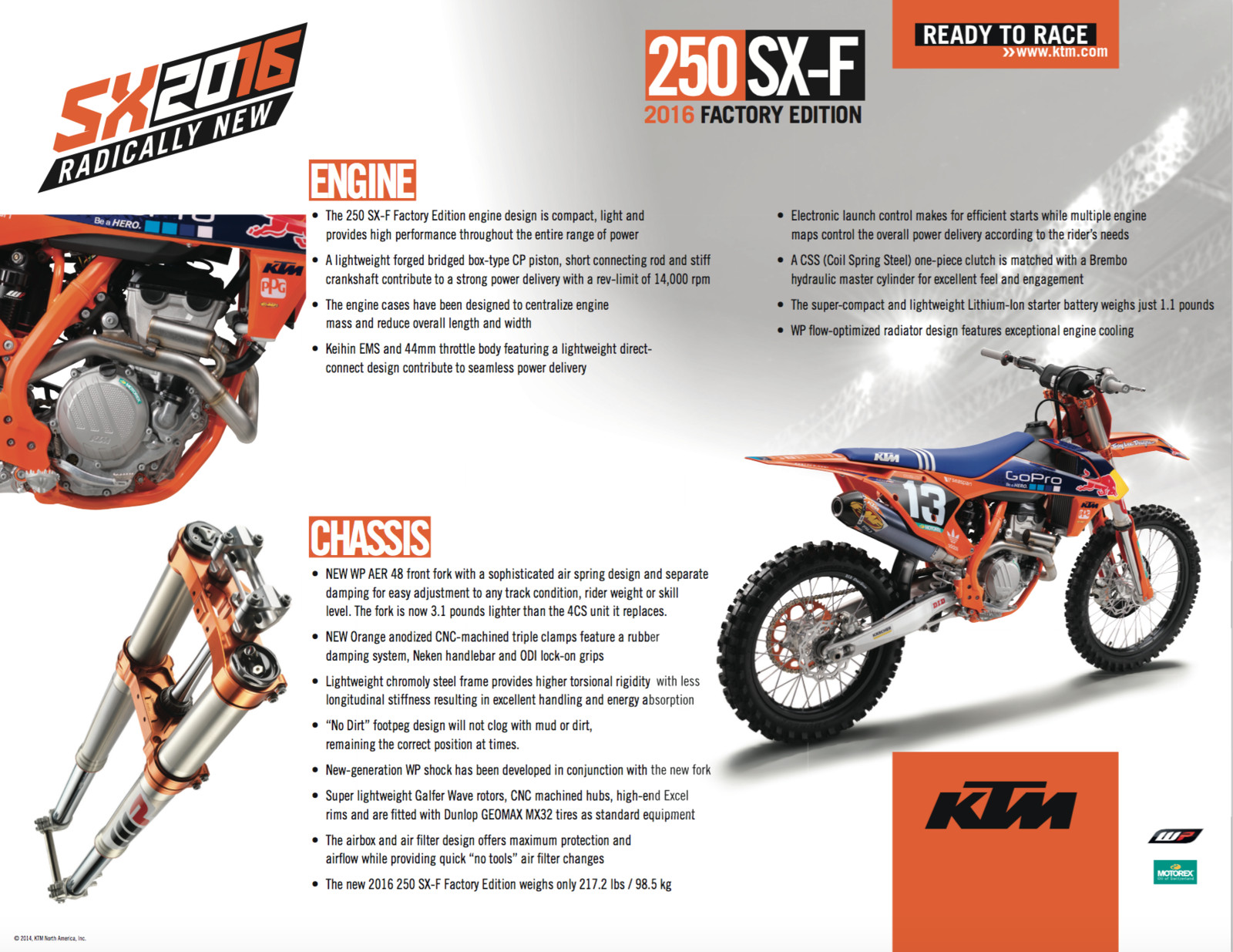 2016 KTM 250 SX-F Factory Edition - Reviews, Comparisons, Specs - Bikes ...
