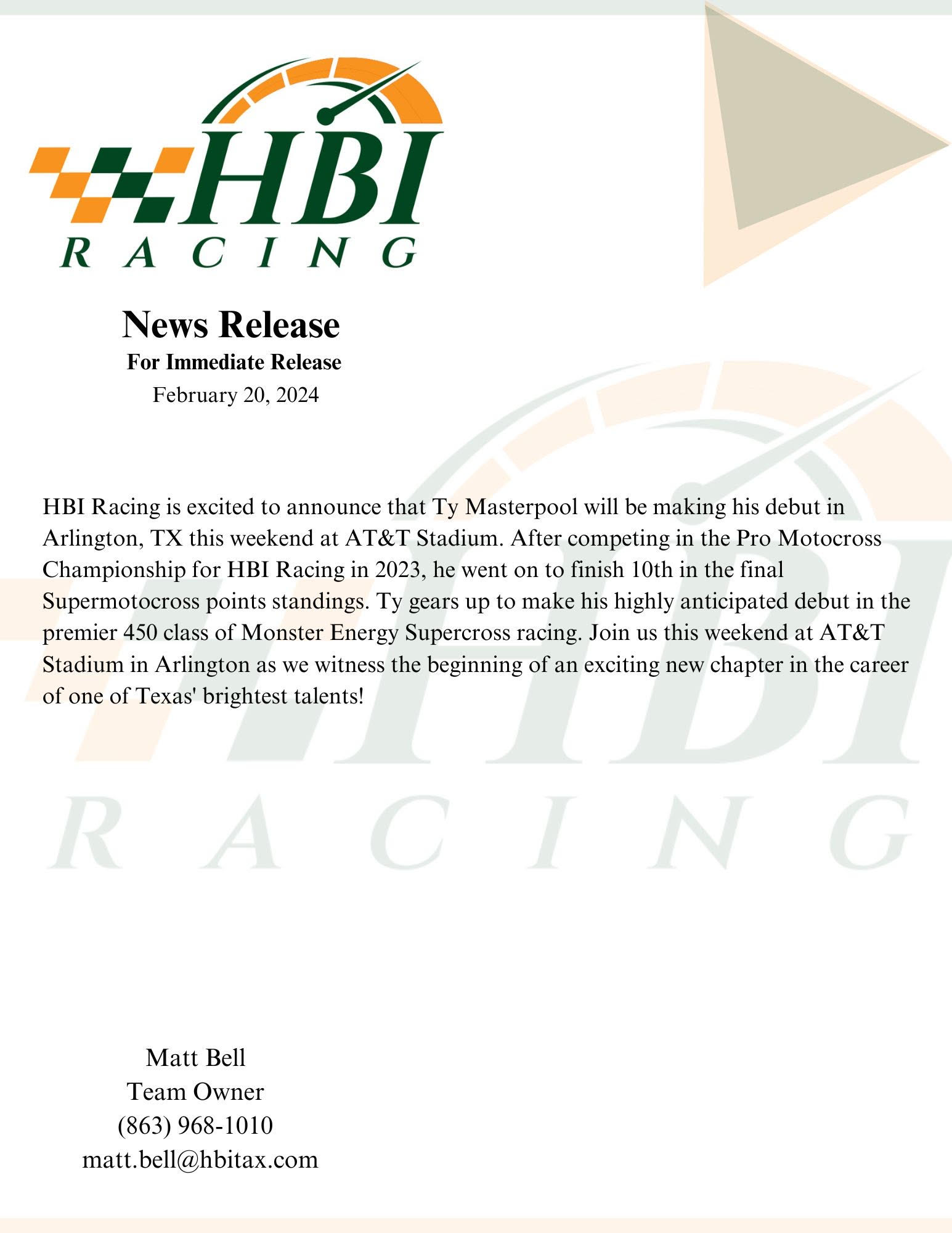 Ty Masterpool to Make 450 Supercross Debut in Arlington - Motocross ...