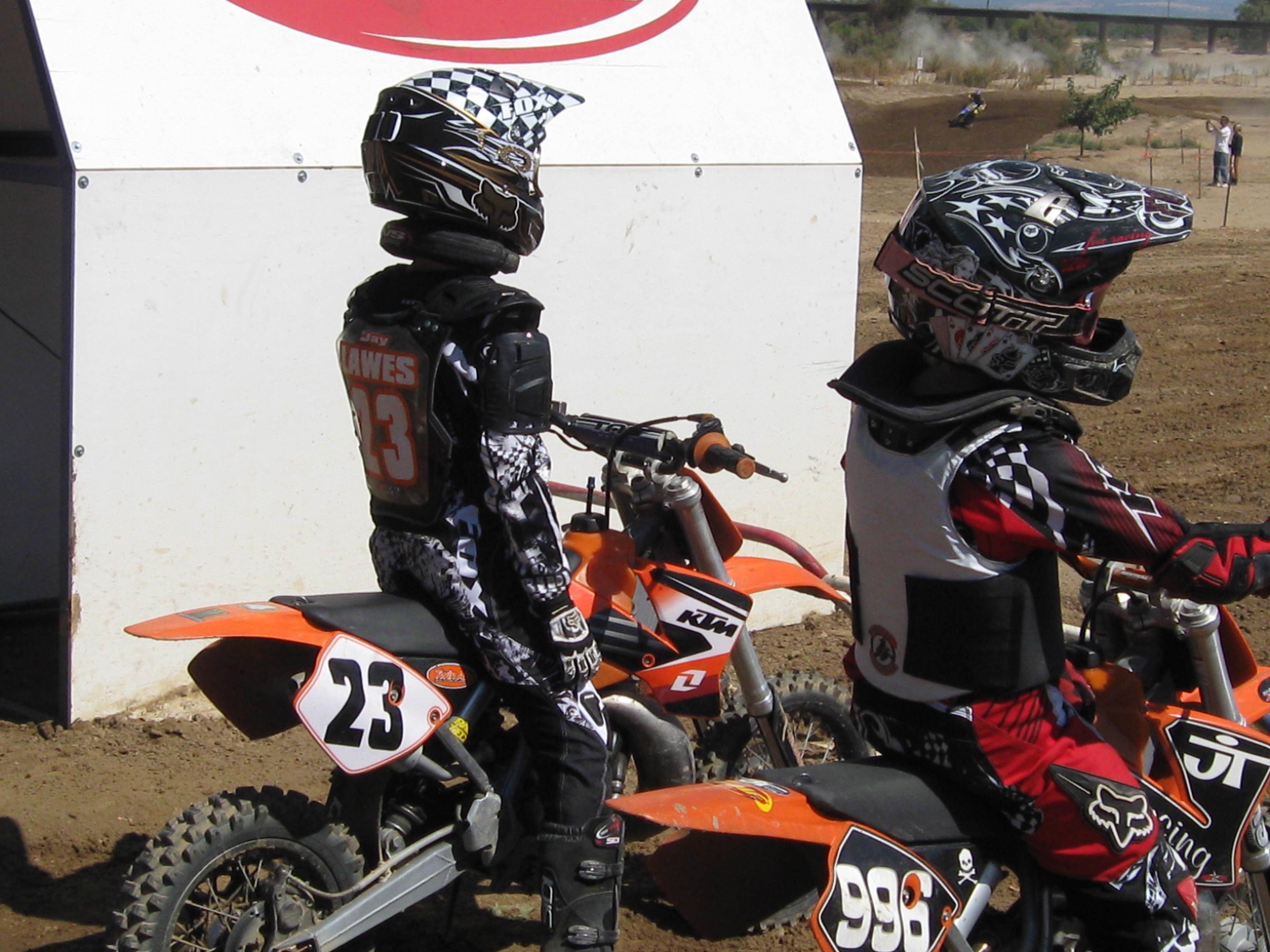 jay in the gate next to jt the fastest 60cc rider on the track OH SHIT ...