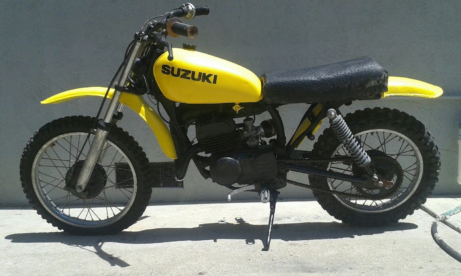 1977 Suzuki RM80 pulled out of the garage after a couple of years ...