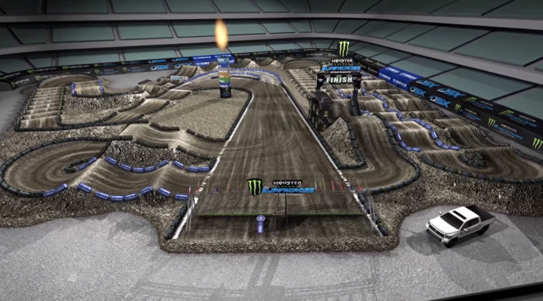 2019 Anaheim 2 Supercross - Animated Track Map - GD2 - Motocross Videos ...