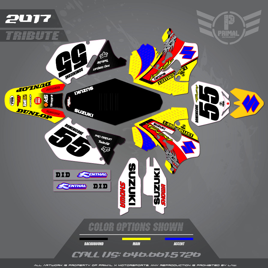 1996-2000 RM 125 RM 250 TRIBUTE SERIES MOTOCROSS GRAPHICS PRIMAL X ...