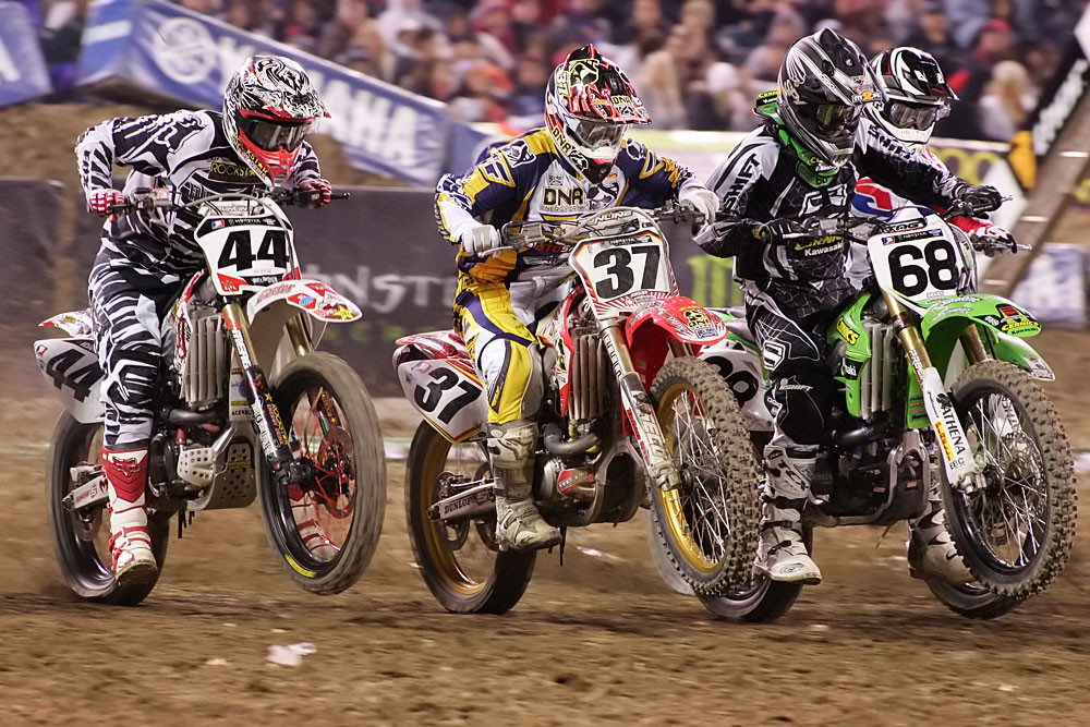 Troy Adams, Jason Thomas and Kyle Mace - 2008 Monster Energy Supercross ...