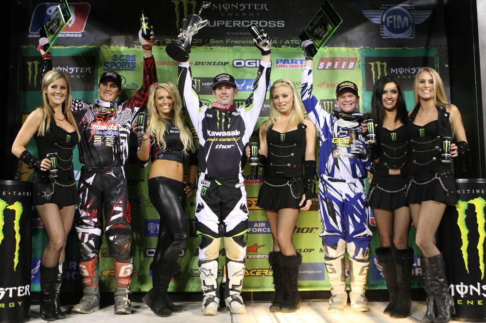 Supercross Lites podium with Ryan Dungey, Jake Weimer, and Trey Canard ...