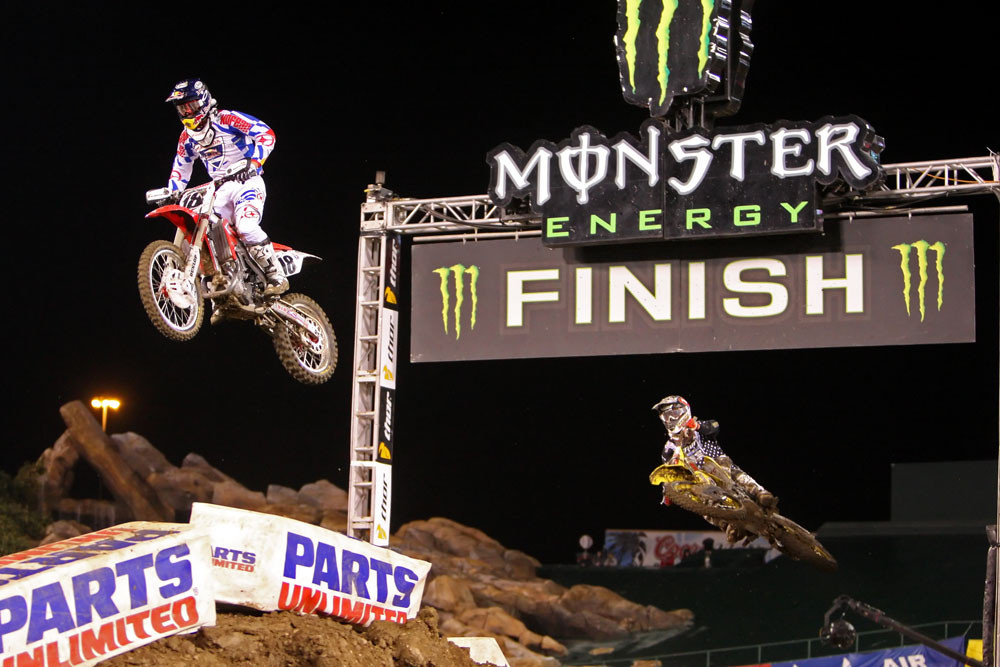 Davi Millsaps and Chad Reed - Monster Energy Supercross: Anaheim 3 2009 ...
