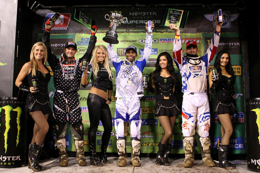 Supercross podium: Chad Reed, James Stewart, and Davi Millsaps ...