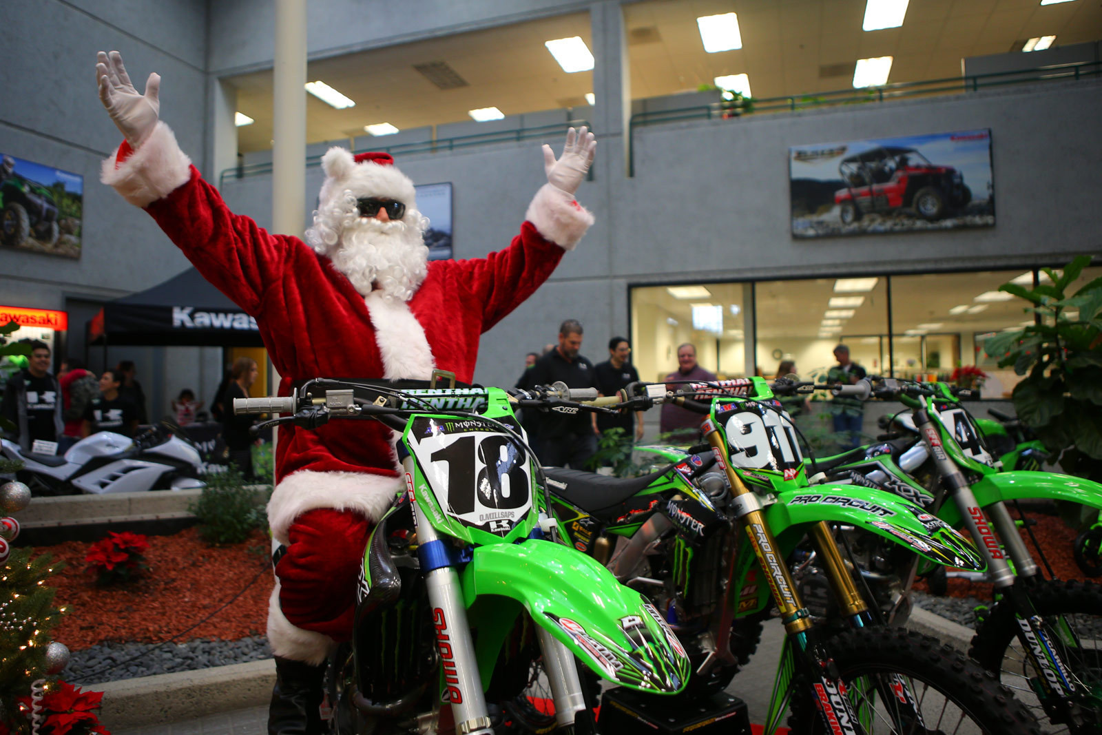 Santa - Monster Energy Kawasaki 2015 Racing Kick Off - Motocross ...