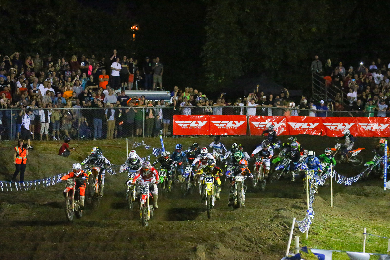 Exiting turn one - Thursday Night Motocross 49th Anniversary Race ...