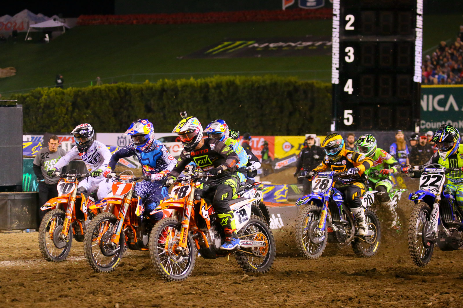 450 First Turn - Photo Blast: Anaheim 2 - Motocross Pictures - Vital MX