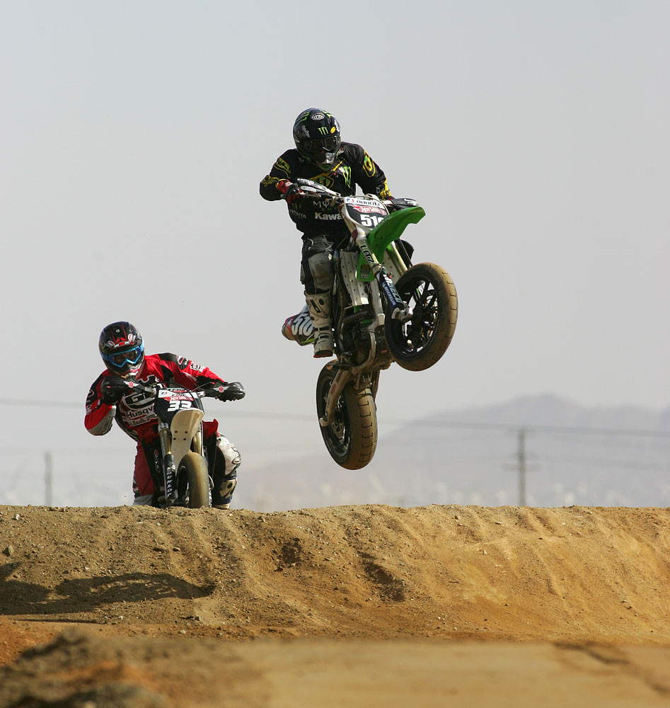 Matt Abbott and Adam Cini - 2007 Supermoto Mayhem at the Morongo-Sunday ...