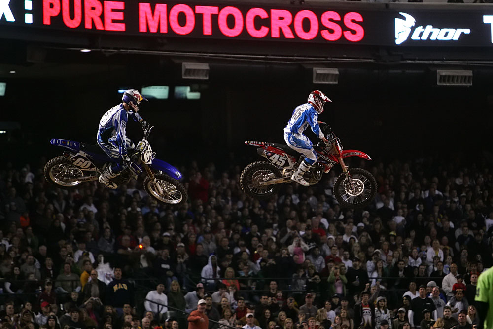 Robert Kiniry and Broc Hepler - 2008 Monster Energy Supercross: Phoenix ...