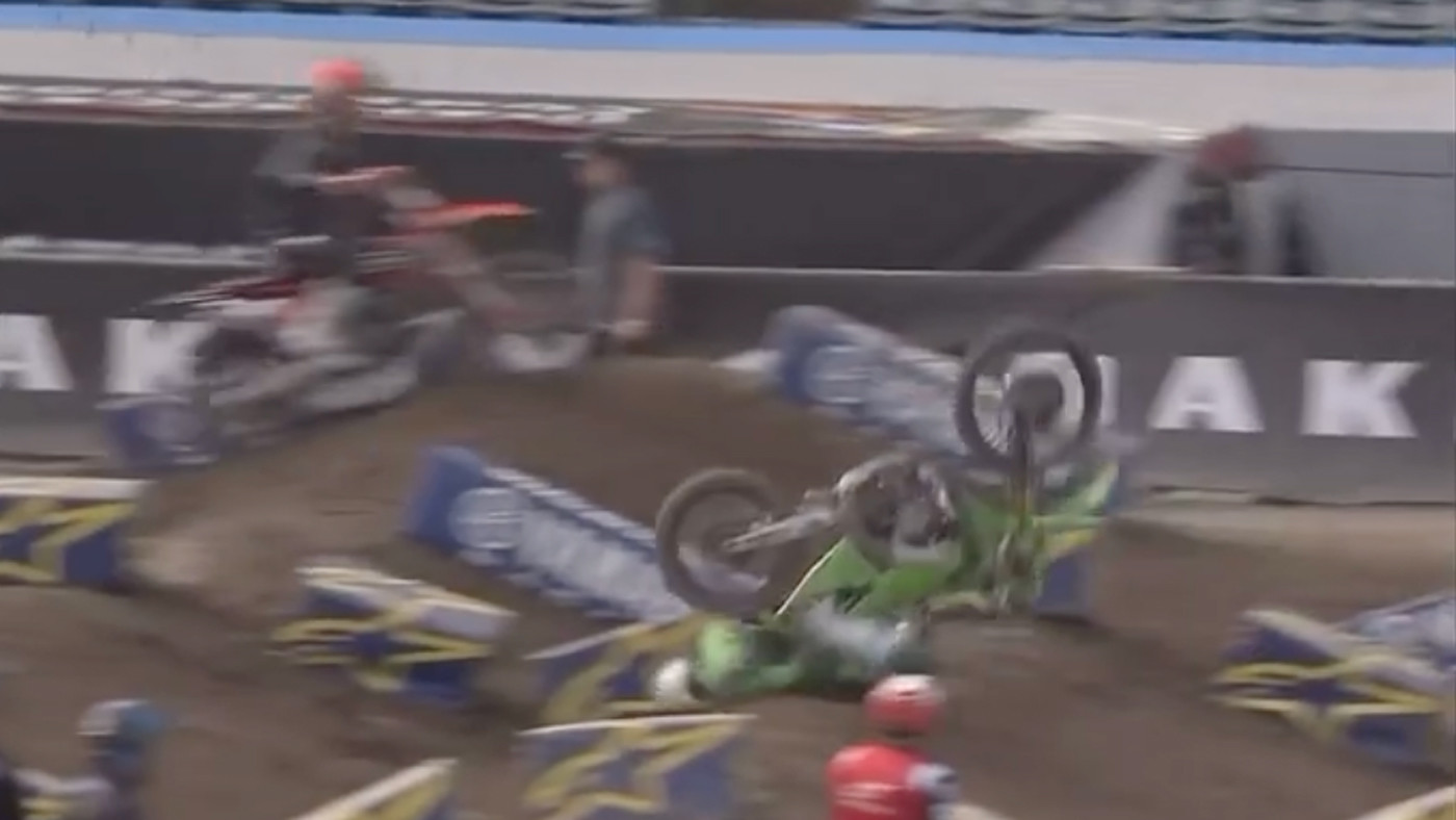 Cameron McAdoo Down Hard at Anaheim 2 | REPLAY - Motocross Feature ...