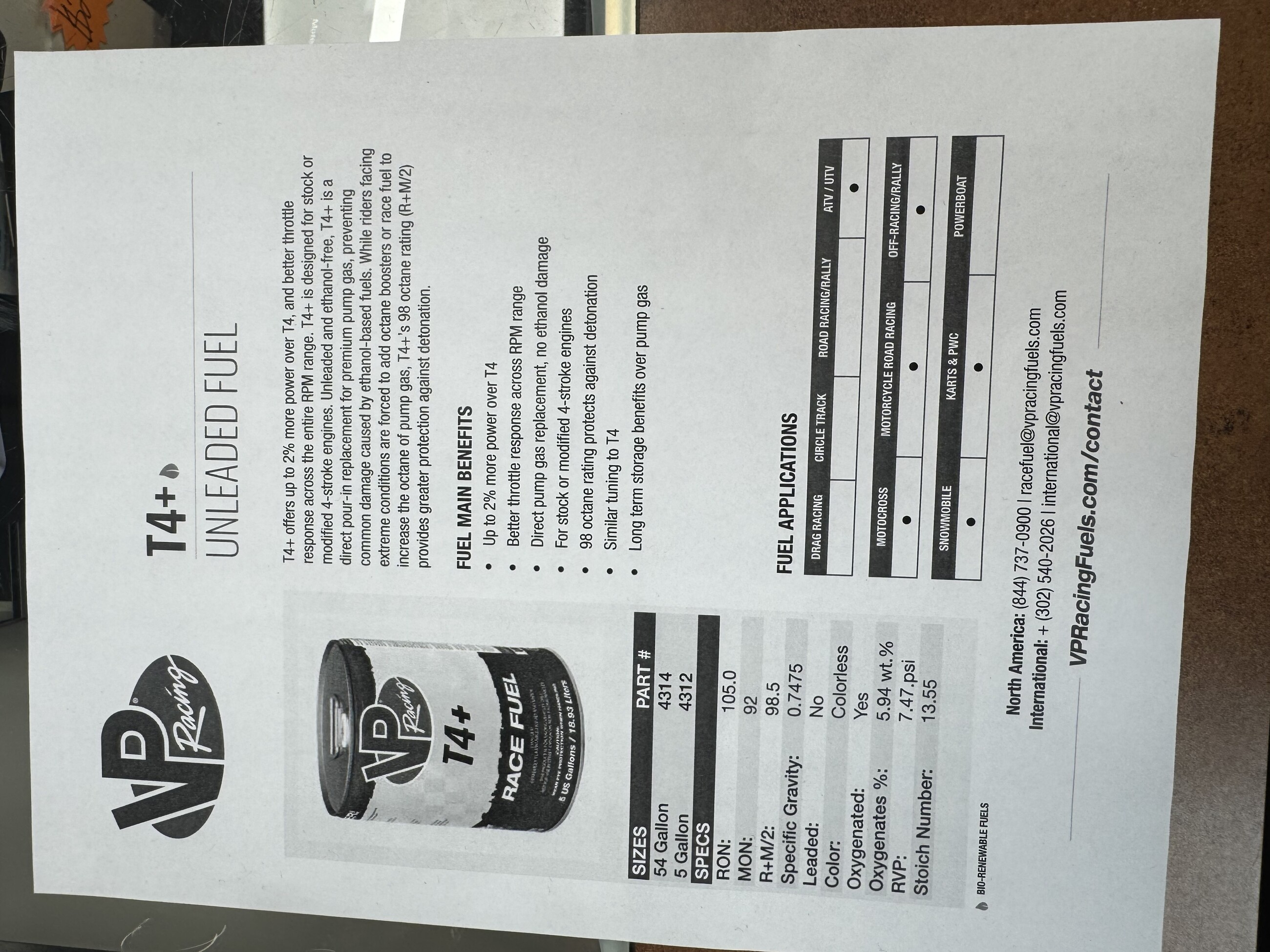 New VP T4 + - Tech Help/Race Shop - Motocross Forums / Message Boards ...