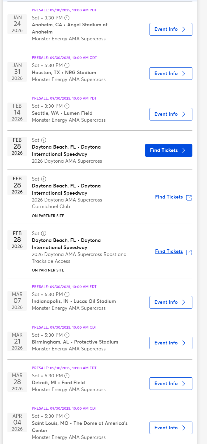 Supercross 2026 schedule leaked? - Moto-Related - Motocross Forums ...