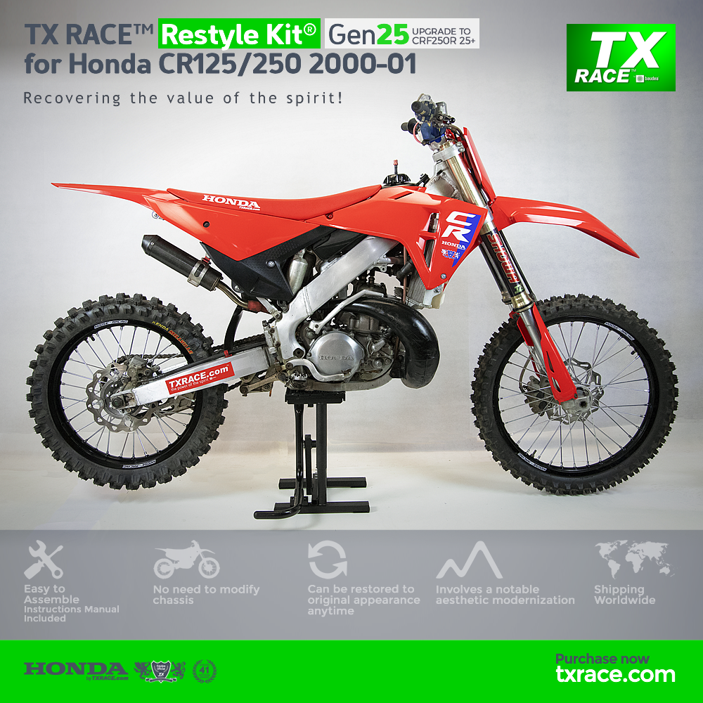 New 2000-2001 CR125/250 Gen25 Restyle Kit by TX RACE - Moto-Related ...