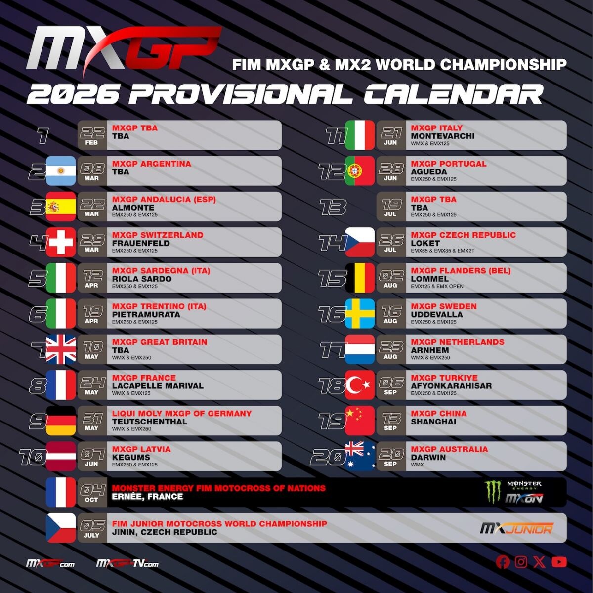 2026 MXGP Calendar Launches | News - Motocross News Story - Vital MX