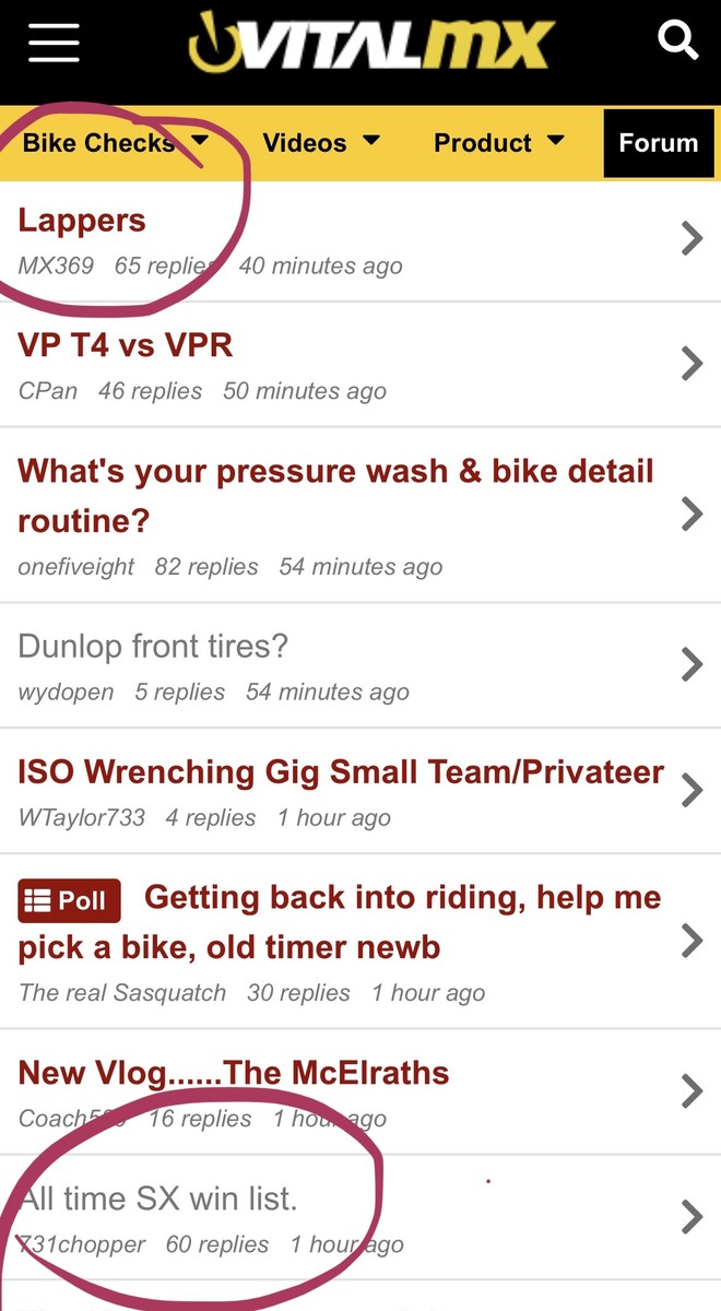 So like, we have these forum sections - Moto-Related - Motocross Forums ...