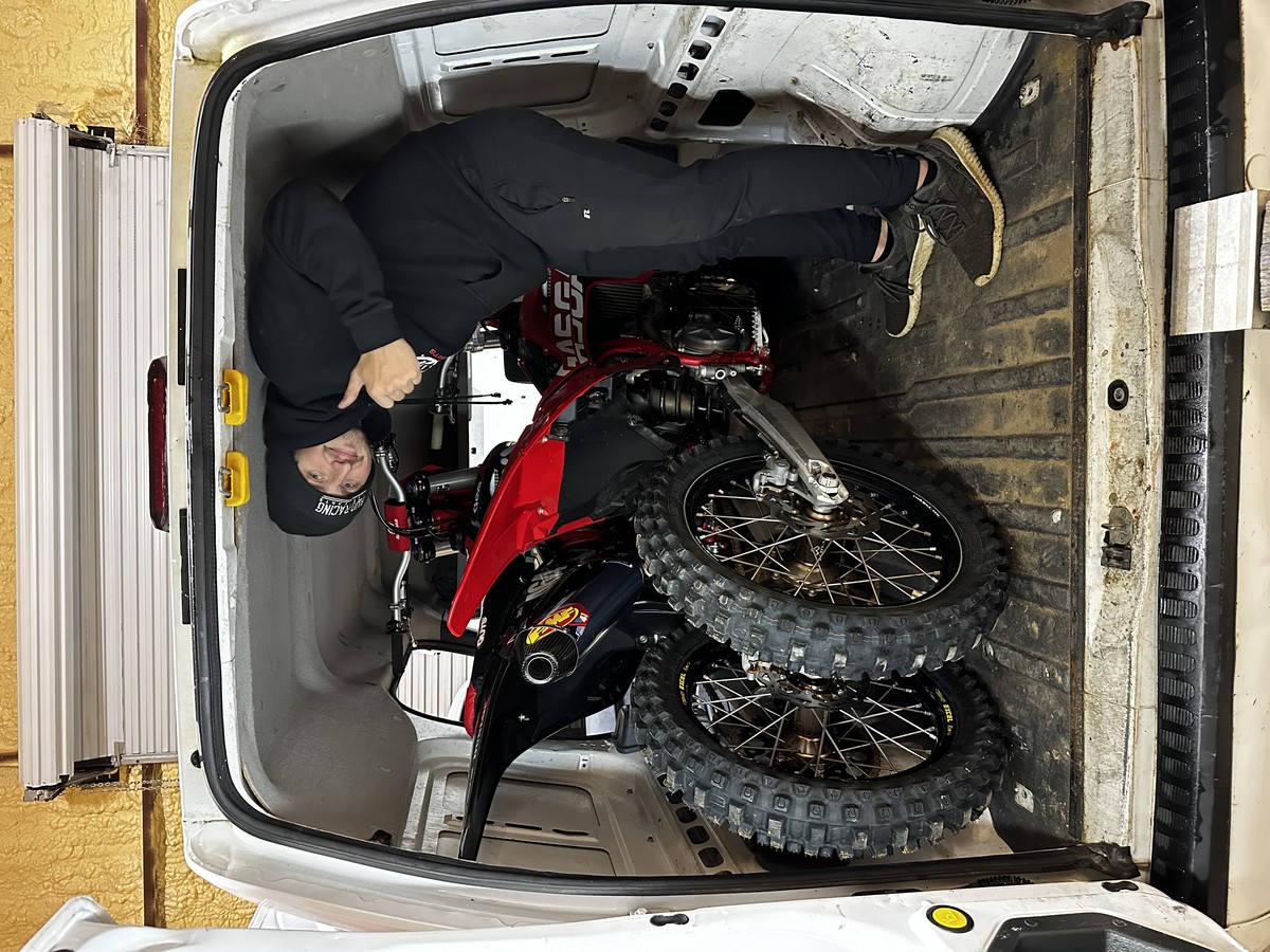 Two full sized dirt bikes in a 1st gen Transit Connect - Moto-Related ...