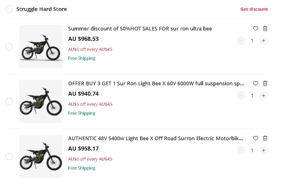 Are these Surrons to cheap to be real - Electric Bikes - Motocross ...