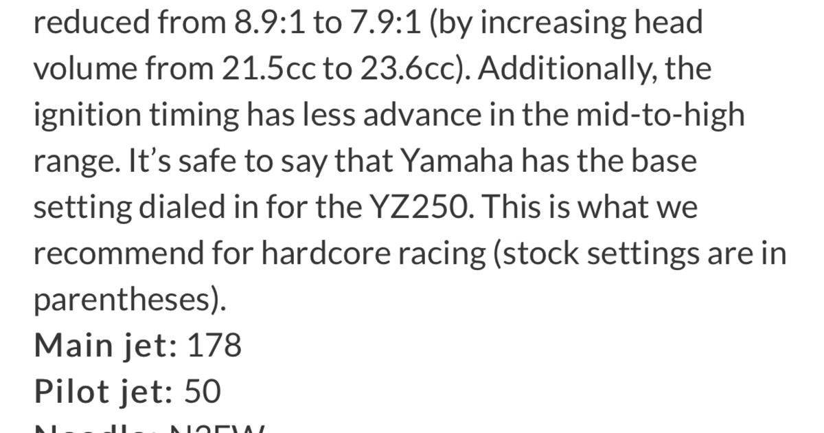 Jetting Help - YZ250 | (NECJ Needle Setup) - Moto-Related - Motocross Forums / Message Boards ...