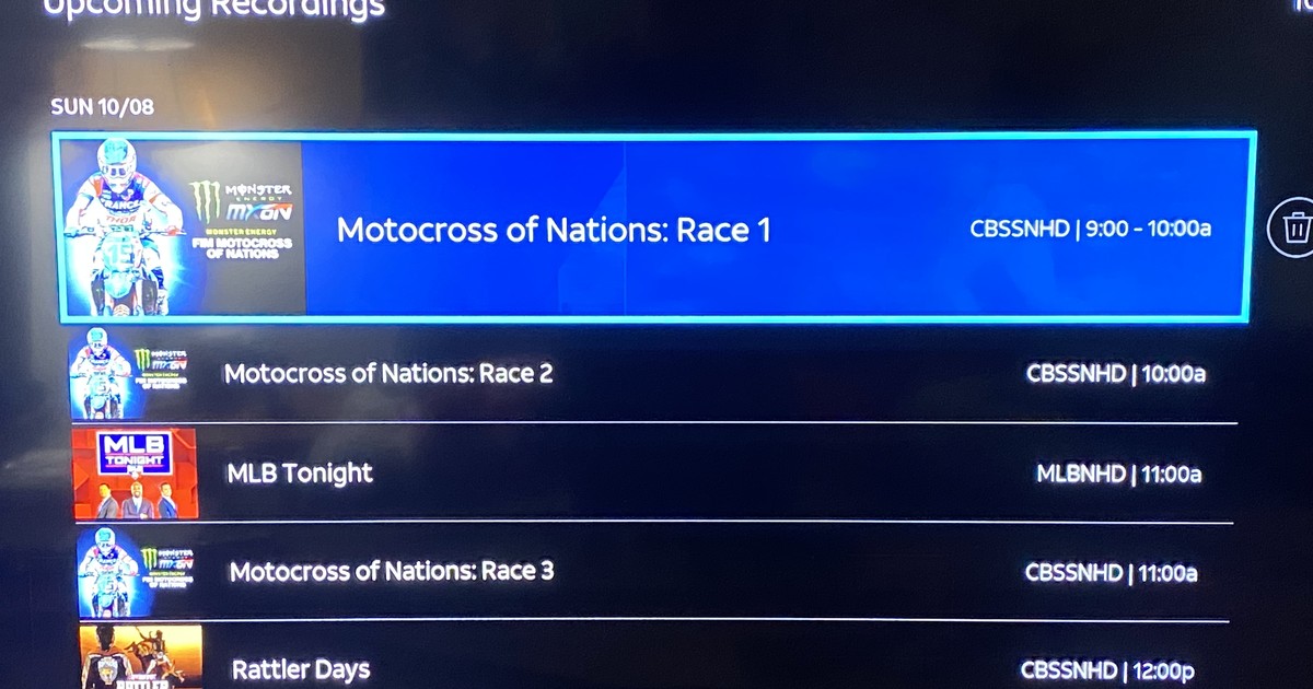 MXON, replay CBS sports net Sunday 8th, 11,12,1 (ch 221 if you have ...